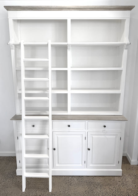 Fontaine 3 Door Library Display Unit with Ladder Timber Tops | Buffet ...