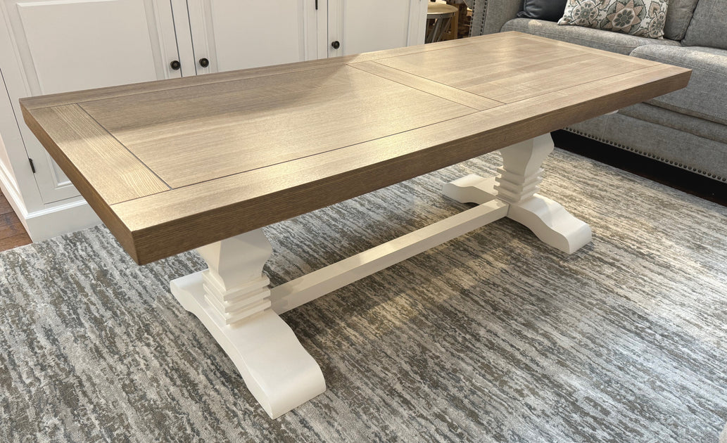 Brighton Pedestal Coffee Table Hamptons 130x60 - floor stock | Buffet ...