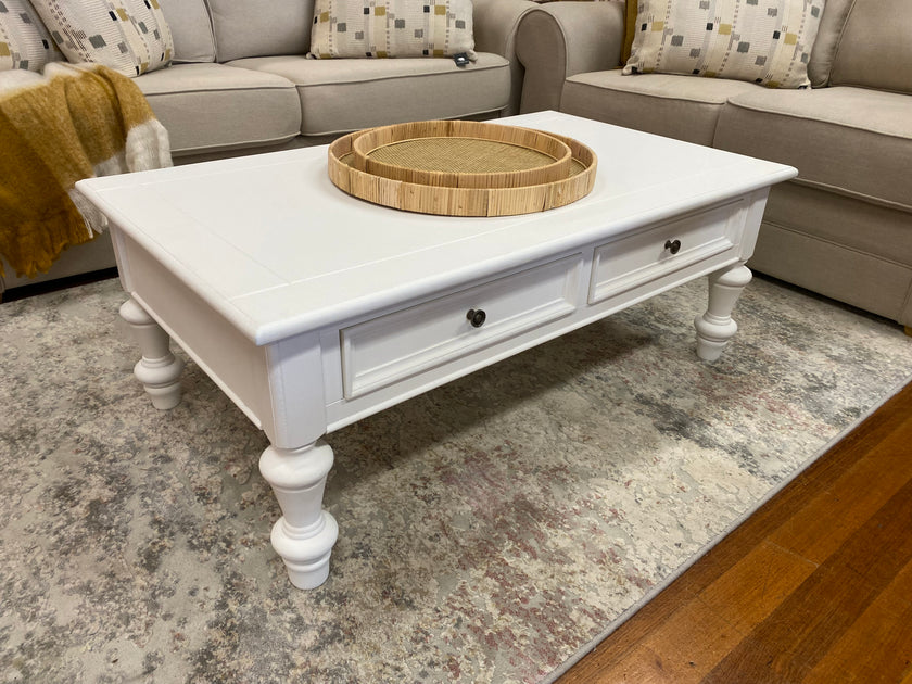 Plantation Coffee Table - All White 120x70cms | Buffet and Hutch